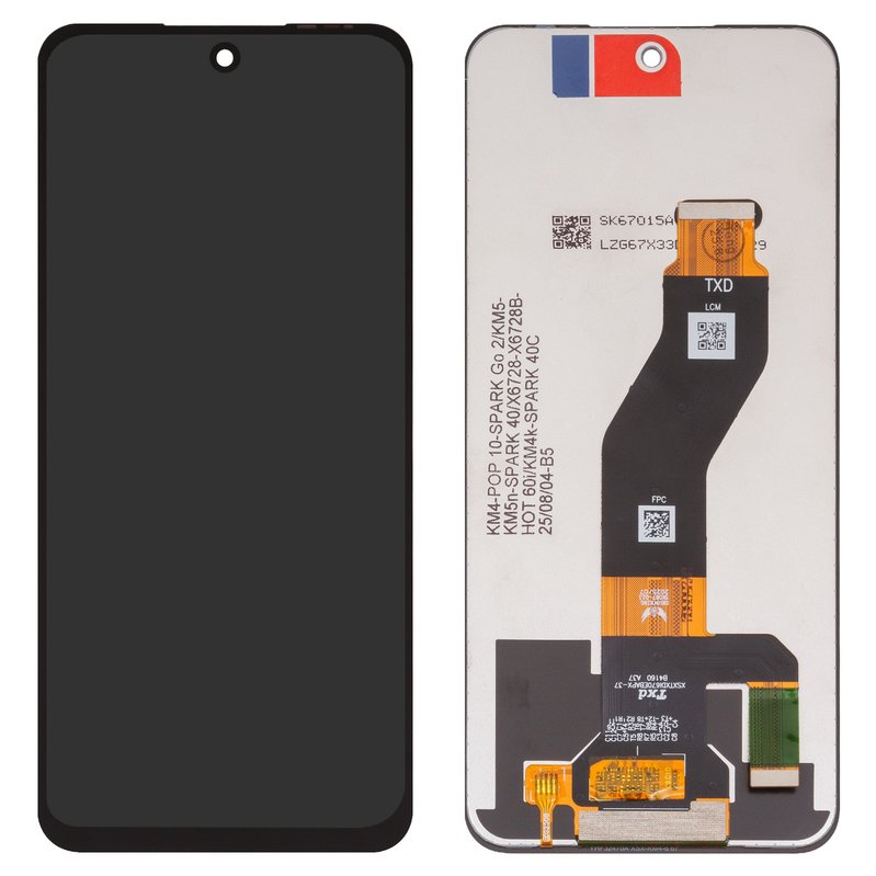 LCD compatible with Tecno Spark 40 (KM5), Spark 40C (KM4k), Spark Go 2 ...