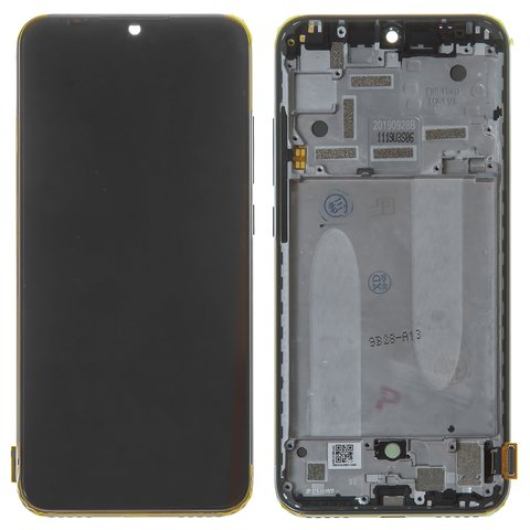 LCD compatible with Xiaomi Mi A3, (black, with frame, Original (PRC), M1906F9SH, M1906F9SI ...